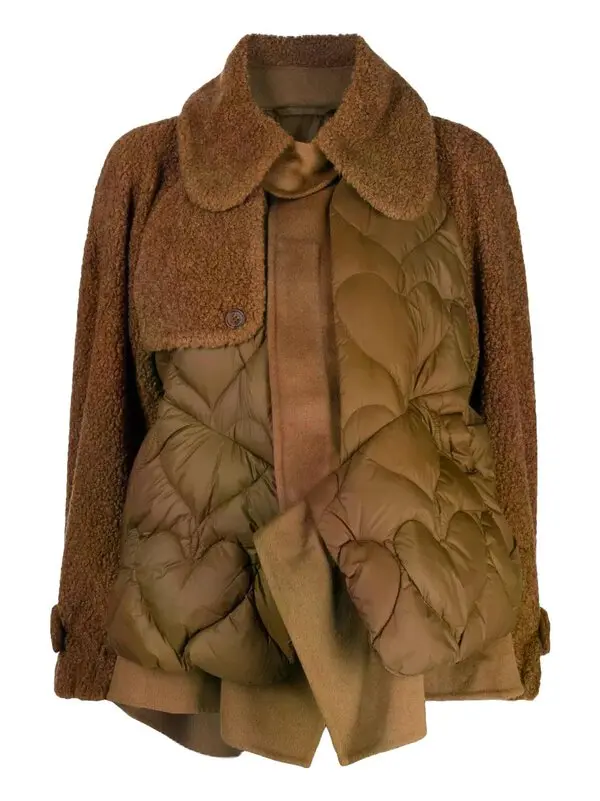 JNBY Heart-motif Quilted Puffer Jacket - Brown