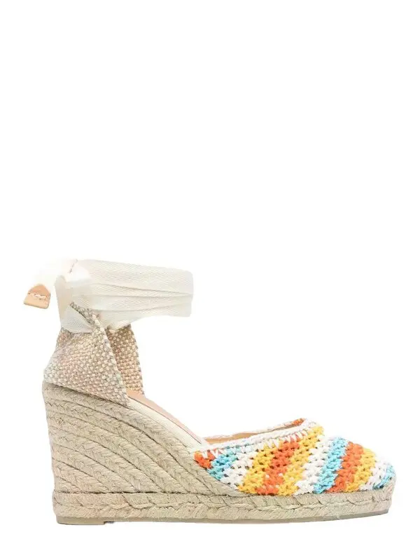 CastaÑer Carina Crochet Wedge Espadrilles - Orange