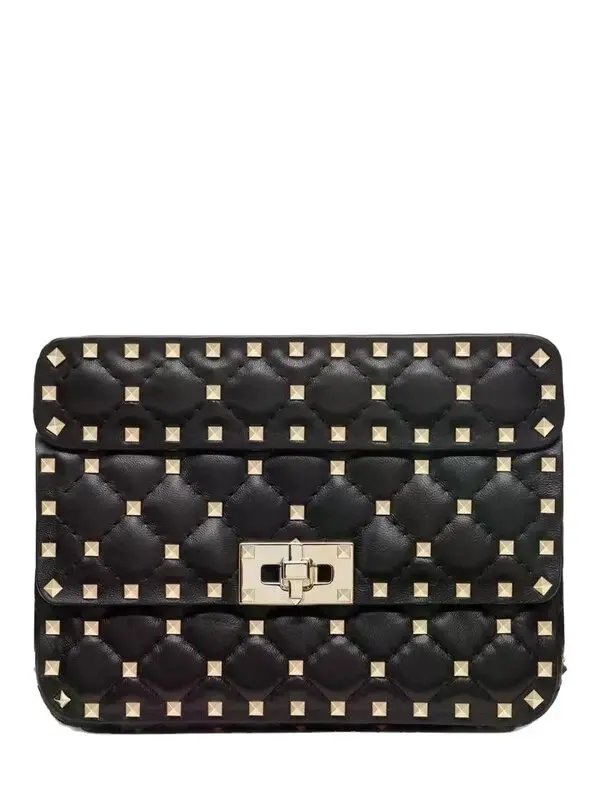 Valentino Garavani Rockstud Spike Leather Tote Bag - Black