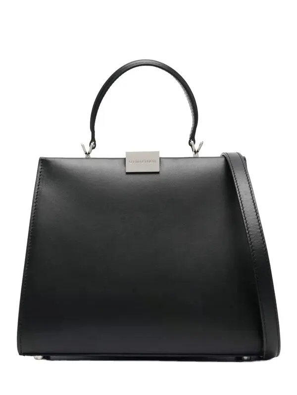 ARMARIUM Leather Tote Bag With Logo Plaque - Black