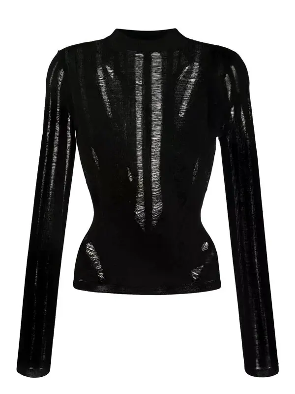 MISBHV Distressed Knitted Jumper - Black