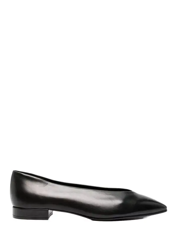 Loro Piana Rebecca Leather Ballerina Shoes - Black