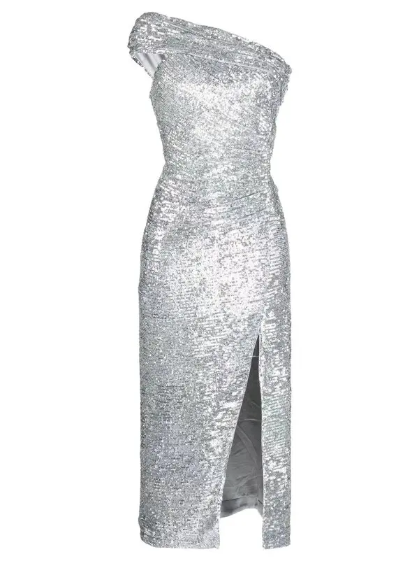 Simkhai Zay Hammered Sequin-embellished Dress - Silver