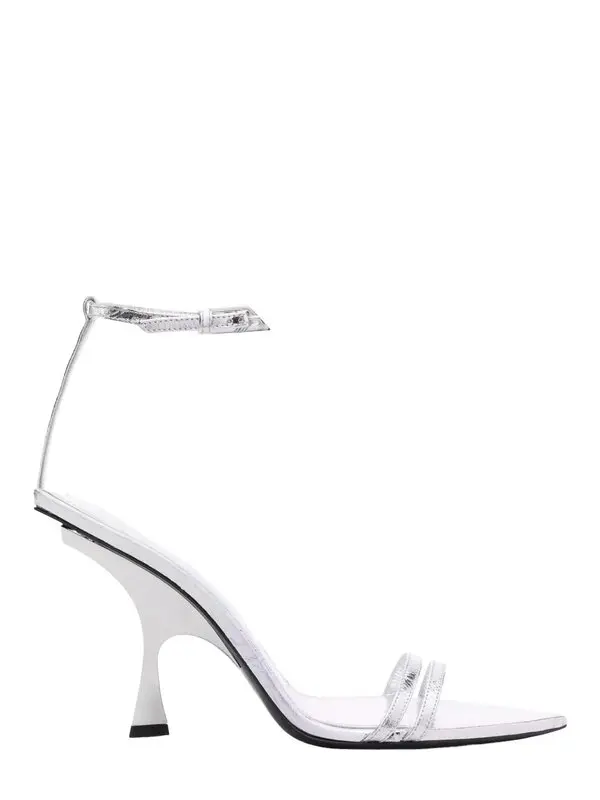Attico Ester 95mm Leather Sandals - Silver