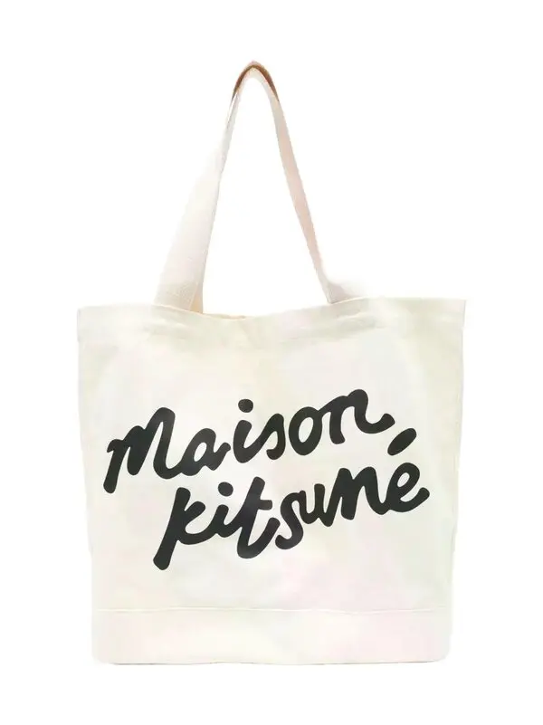 Maison Kitsuné Logo-print Tote Bag - Neutrals