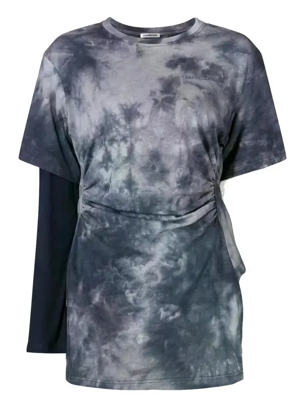 GROUND ZERO Tie-dye Long-sleeve T-shirt - Blue
