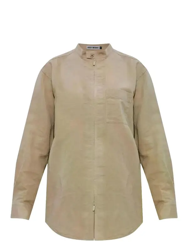 Issey Miyake Paper-esque U Button-up Shirt - Neutrals
