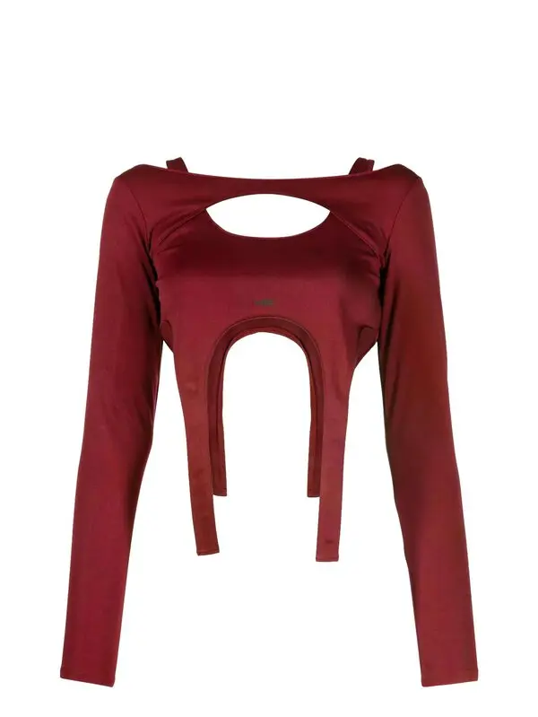 HELIOT EMIL Laye Long-sleeved Crop Top - Red
