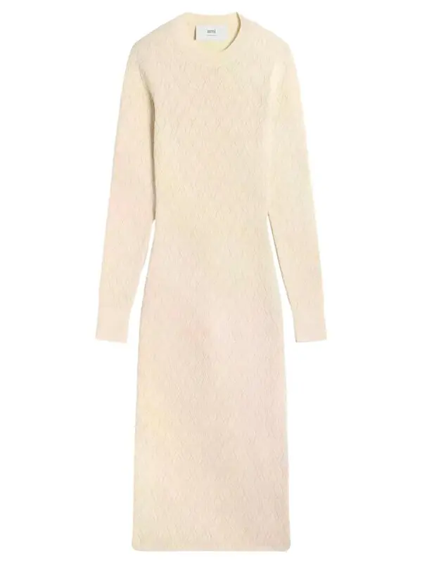 AMI Paris De Coeur Midi Dress - Neutrals