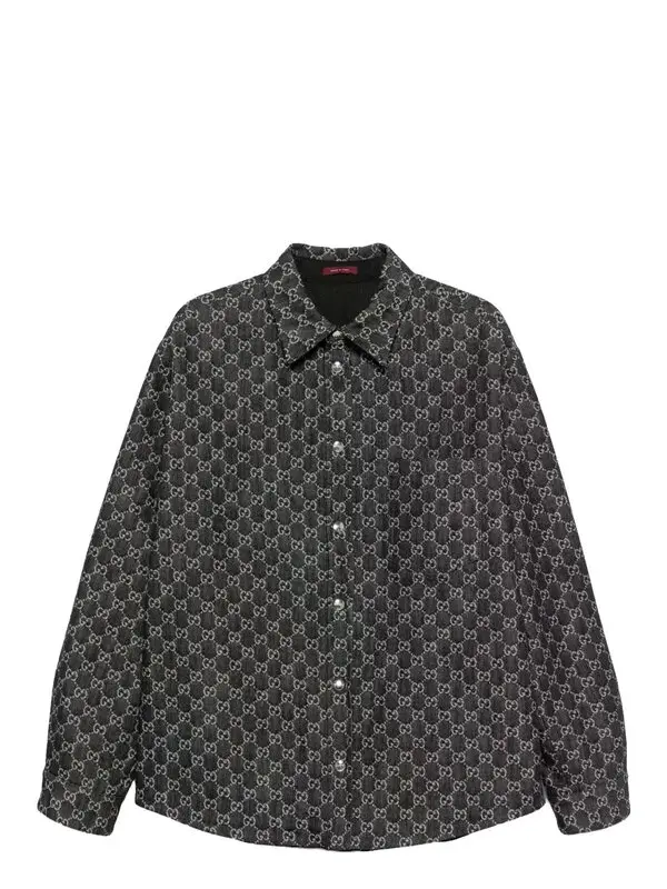 Gucci Gg Jacquard Reversible Shirt - Grey