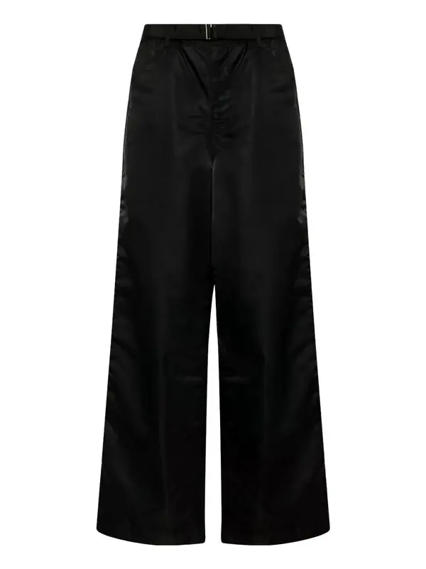 Sacai Belted Wide-leg Trousers - Black