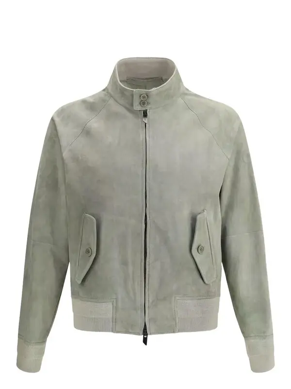 SALVATORE SANTORO Suede Bomber Jacket - Grey