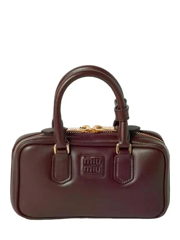 Miu Miu Mini Arcadie Leather Tote Bag - Brown