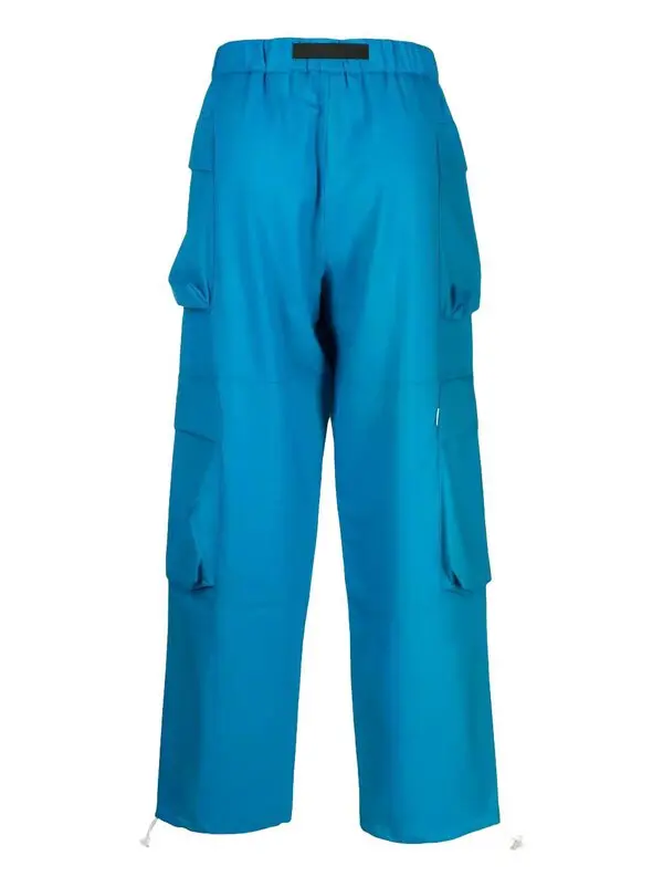 BONSAI Buckle-fastening Belted Cargo Trousers - Blue