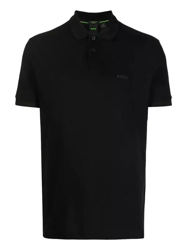 BOSS Logo-embroidered Cotton Polo Shirt - Black