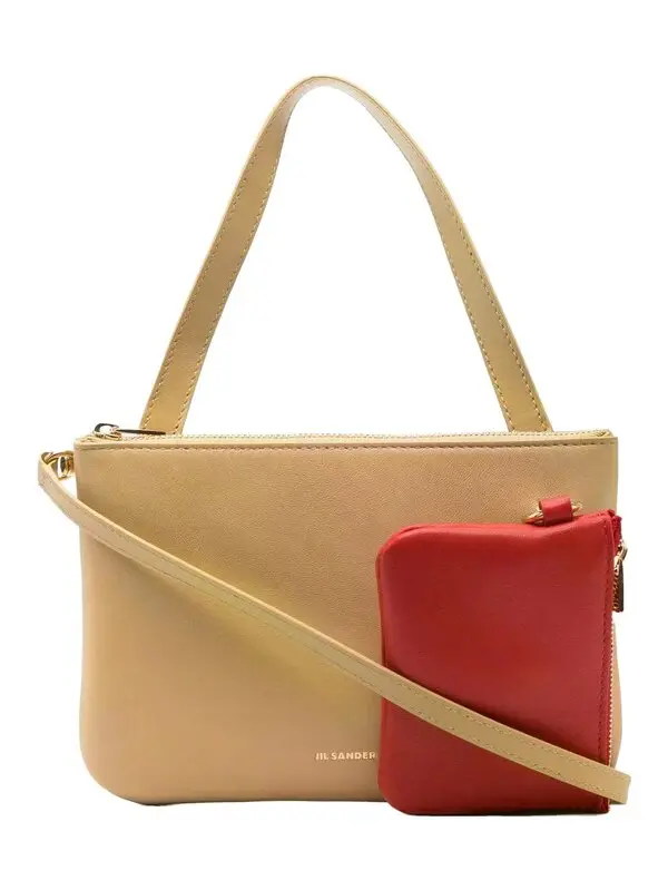 JIL SANDER Logo-lettering Leather Crossbody Bag - Neutrals