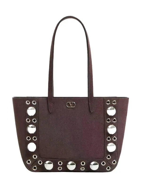 Valentino Garavani Suede Studded Tote Bag - Brown