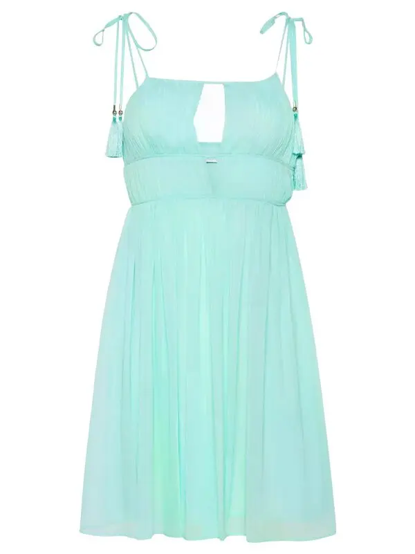 Patrizia Pepe Plissé Crepe Mini Dress - Blue