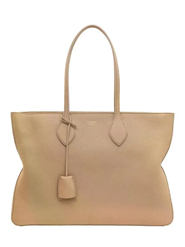 FERRAGAMO Leather Tote Bag - Neutrals