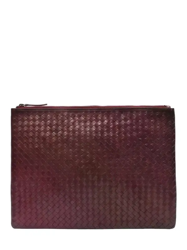 Dragon Diffusion Interwoven Leather Clutch Bag - Red