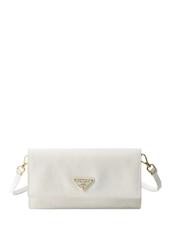 Prada Triangle-logo Leather Mini Bag - White