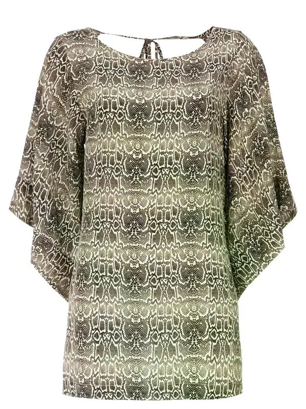 AMIR SLAMA Python Print Silk Dress - Neutrals