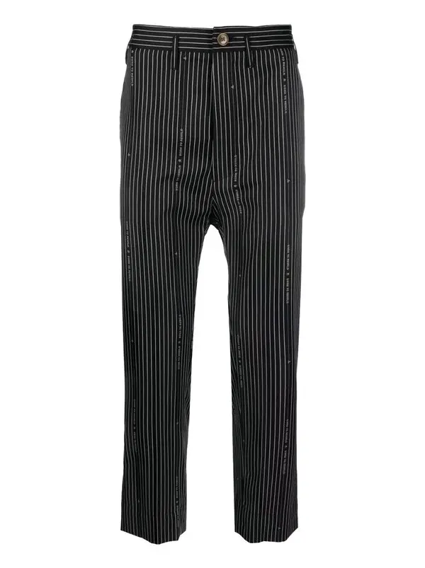 VIVIENNE WESTWOOD Cruise Stripe-print Cropped Trousers - Black