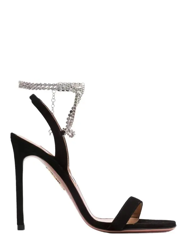 AQUAZZURA 115mm Suede Sandals - Black