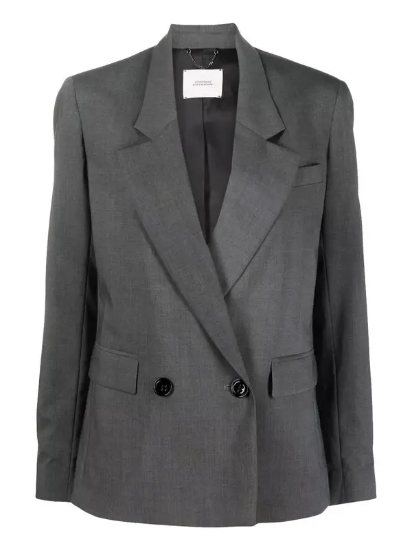 Dorothee Schumacher Double-breasted Virgin Wool-blend Blazer - Grey