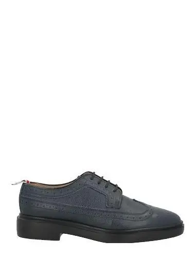 Thom Browne Lace-up Shoes In Soft Leather - Navy