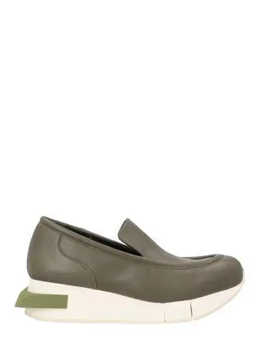 PALOMA BARCELO Soft Leather Wedge Loafers - Green