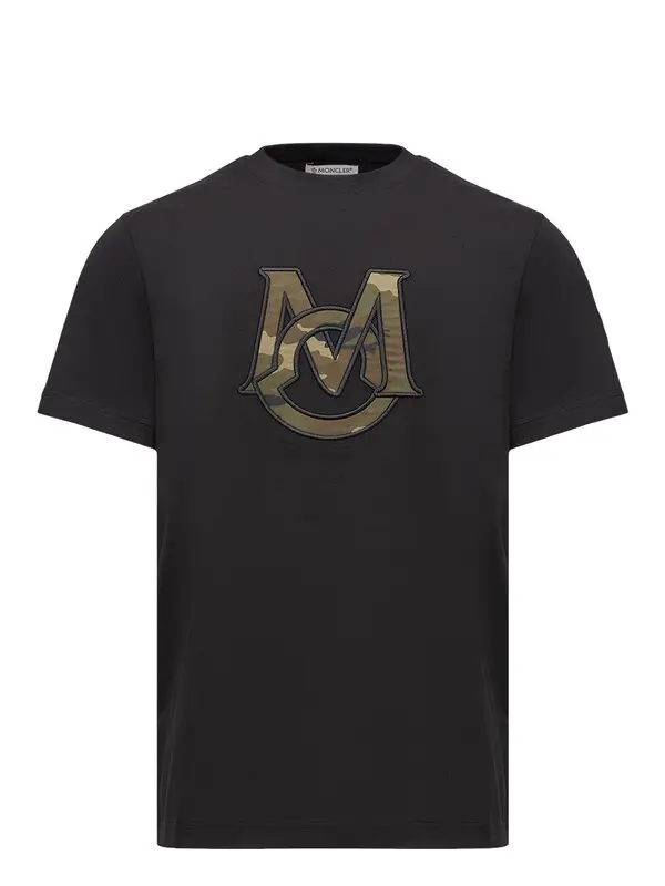Moncler Monogram Cotton T-shirt - Black