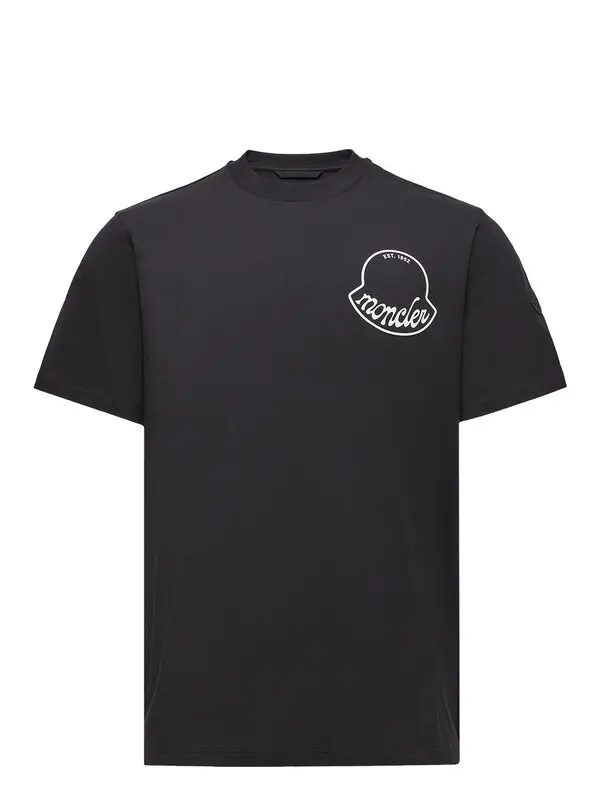 Moncler Logo Cotton T-shirt - Black