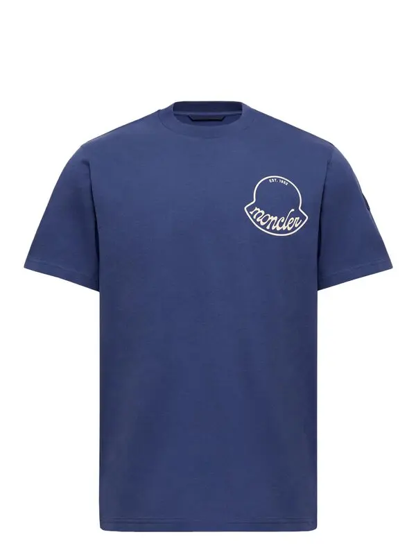 Moncler Logo Cotton T-shirt - Blue