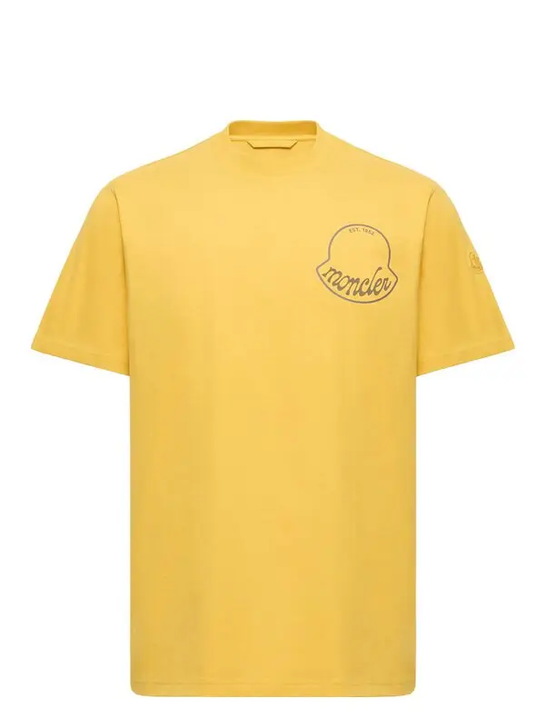 Moncler Logo Cotton T-shirt - Yellow