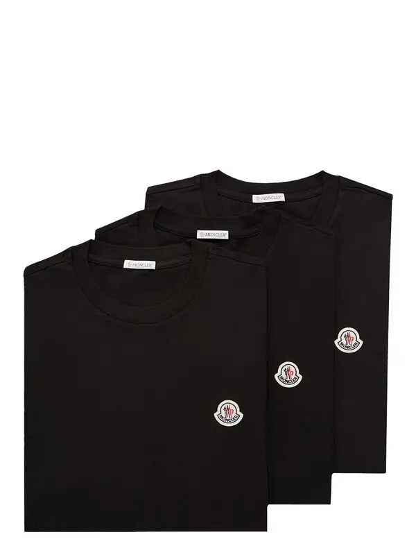 Moncler Logo Patch Cotton T-shirt - Black
