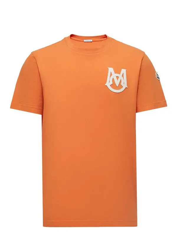 Moncler Monogram Cotton T-shirt - Orange