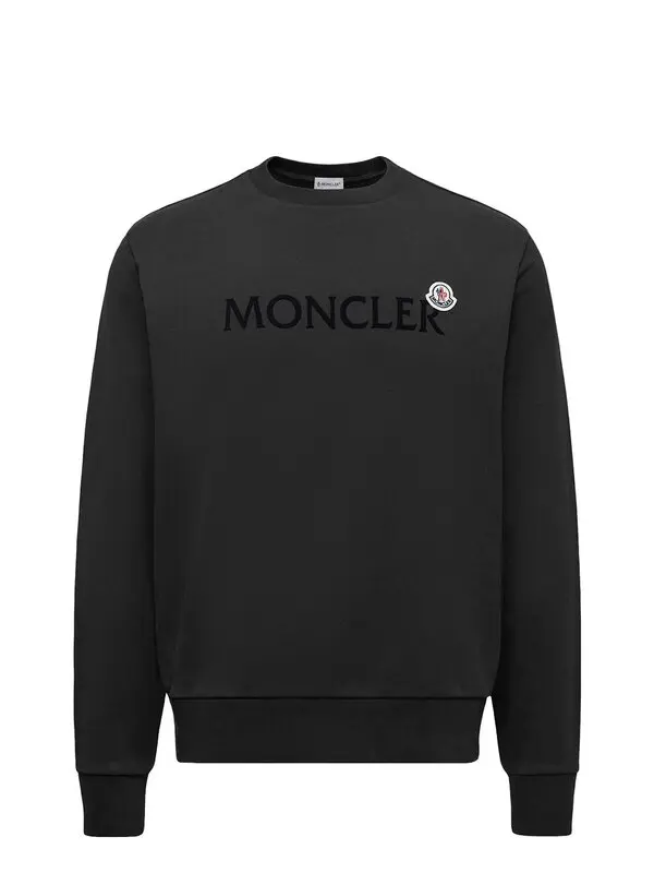 Moncler Cotton Fleece Sweatshirt - Black