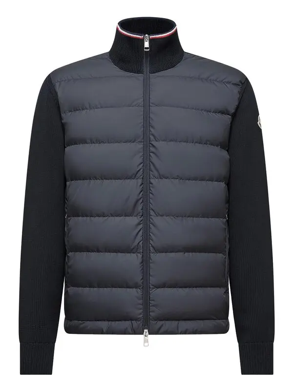 Moncler Padded Zip-up Cotton Cardigan - Blue