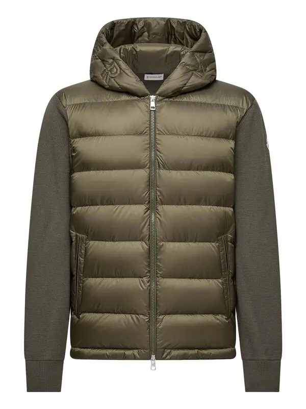 Moncler Padded Wool Zip-up Hoodie - Green
