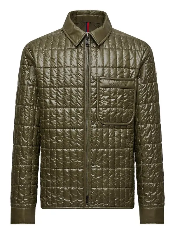 Moncler Madiere Vertical-quilted Padded Shirt Jacket - Green