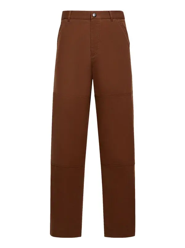 Moncler Cotton Gabardine Pants - Brown