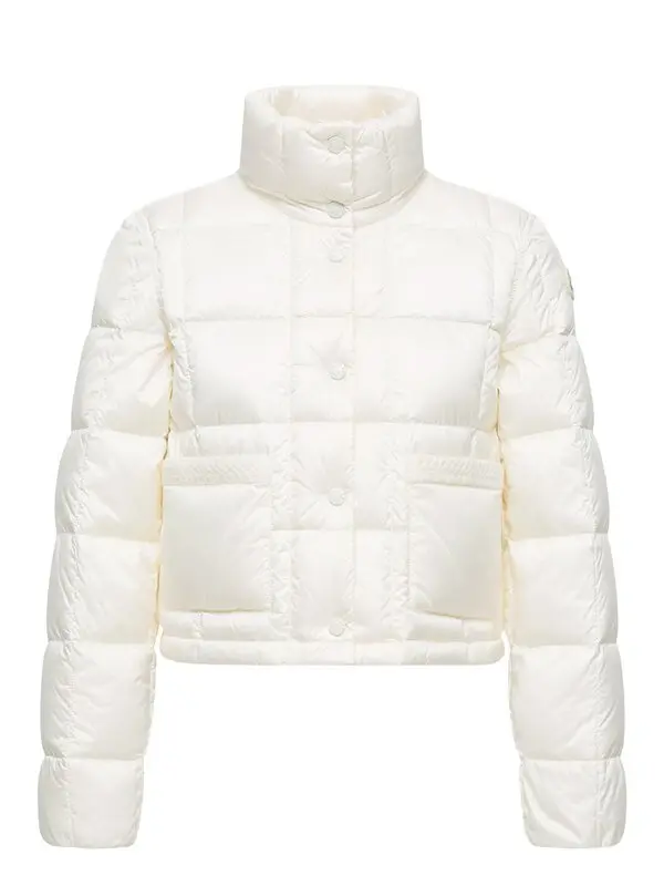 Moncler Jarcieu Braided Trim Short Down Jacket - White