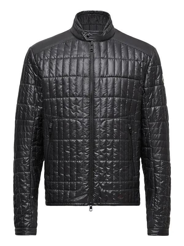 Moncler Lasne Vertical-quilted Padded Biker Jacket - Black