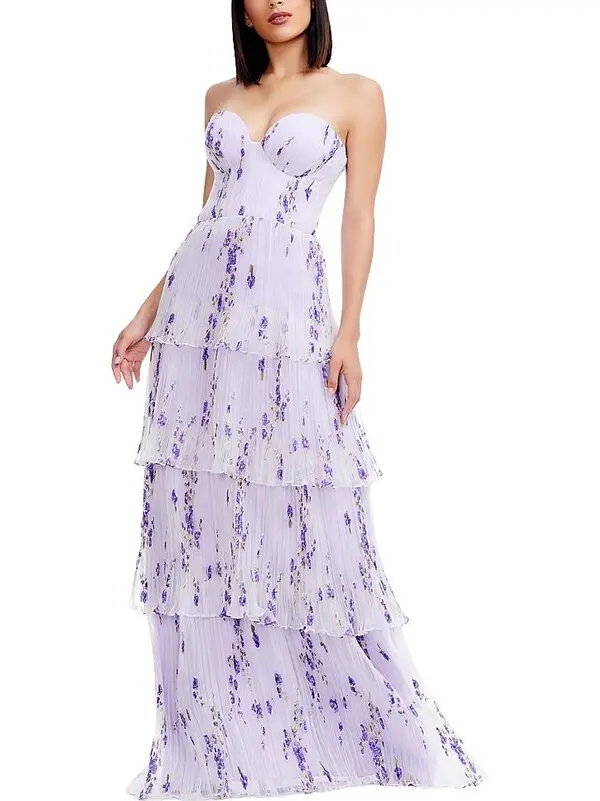 Dress The Population Layana Gown - Wisteria Multi