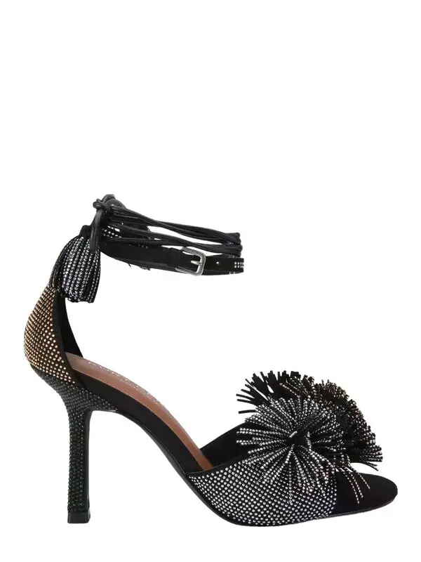 Kurt Geiger 90mm Pom Pom Sandals - Black