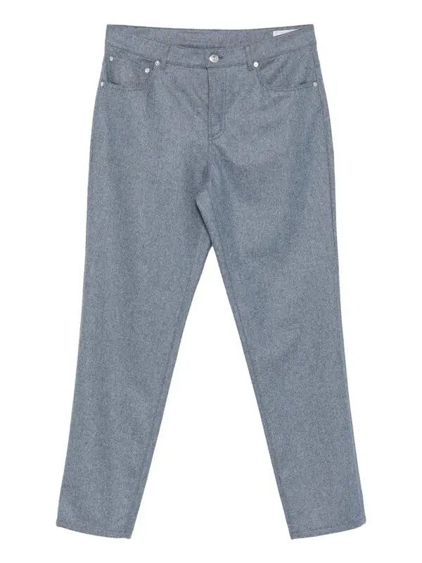 Brunello Cucinelli Wool Trousers - Clear Blue