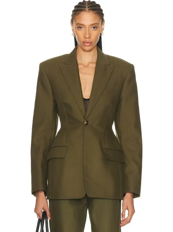 Wardrobe.NYC Drill Contour Blazer - Military
