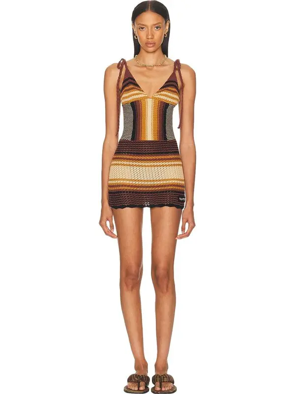 Attico Mini Dress - Brown Shades