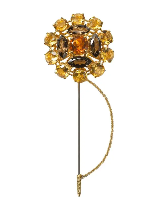 Dolce & Gabbana Sicily Brooch With Quartz And Citrines - Gold